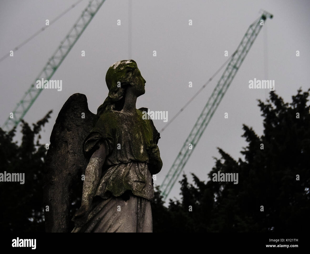 Cemetery and Construction Site Stock Photo - Alamy