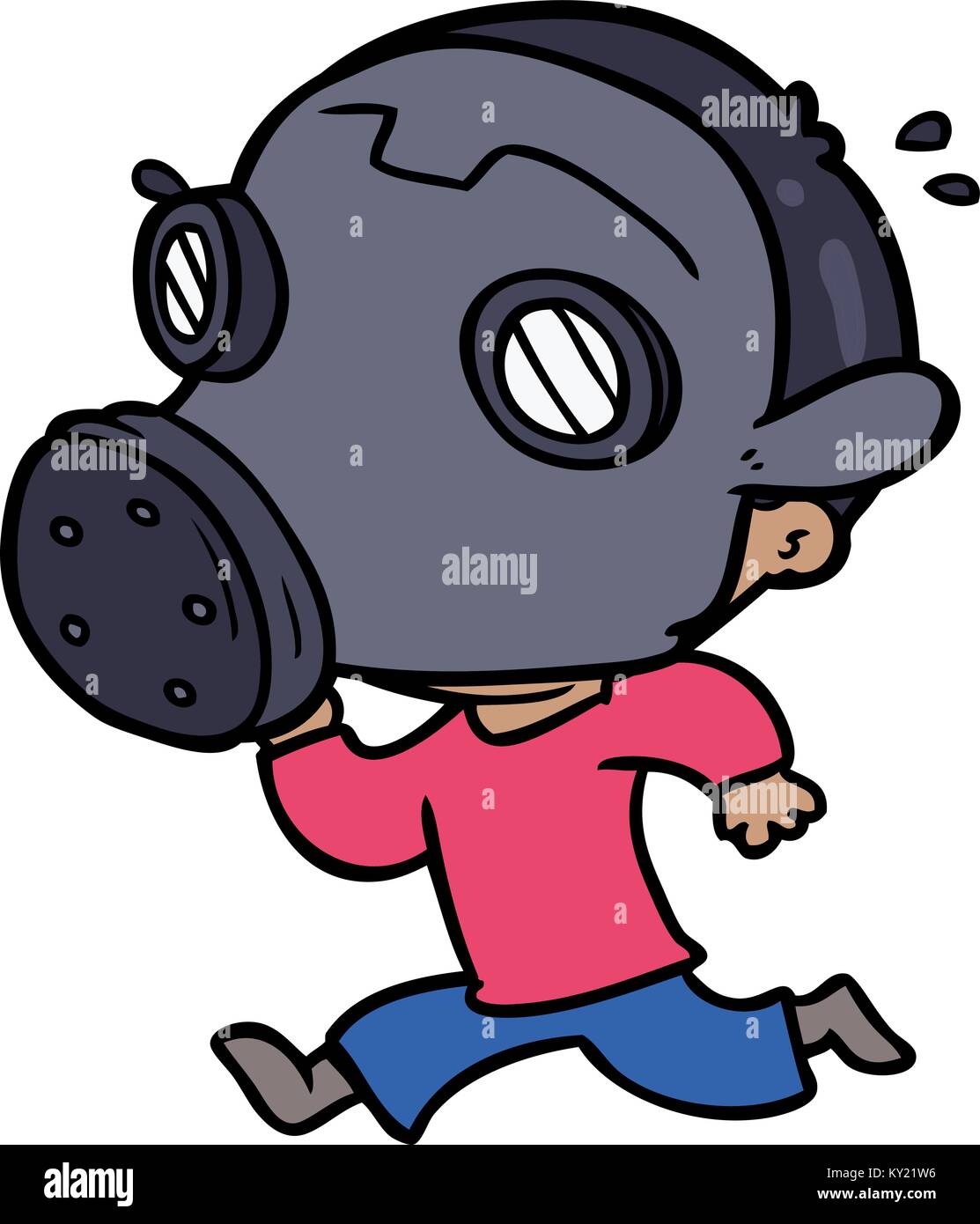 cartoon man wearing gas mask Stock Vector Image & Art - Alamy