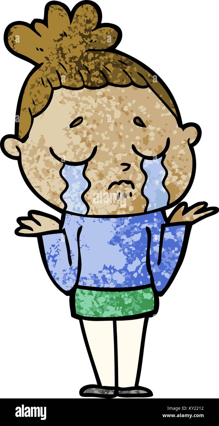 cartoon crying woman shrugging Stock Vector Image & Art - Alamy