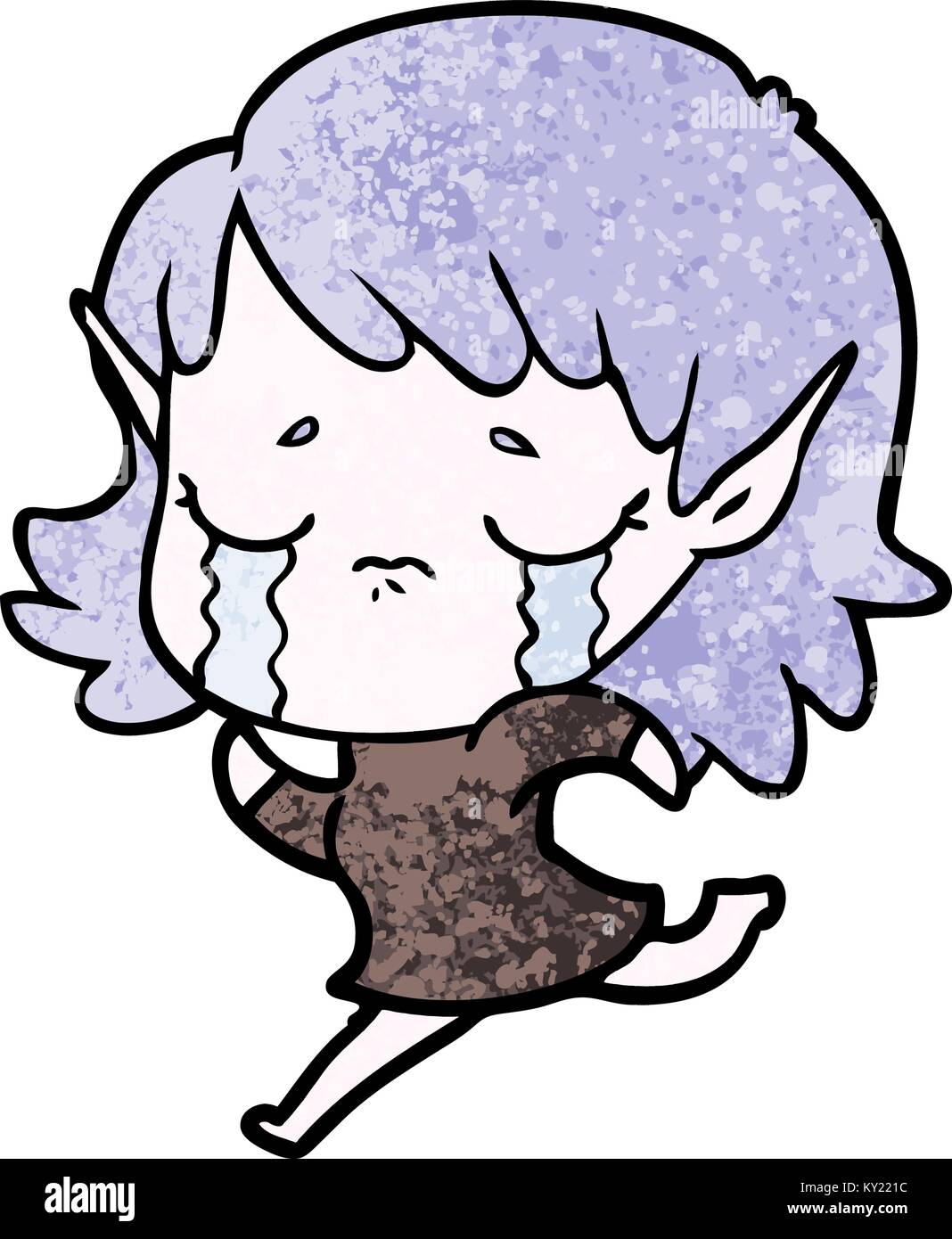 cartoon crying elf girl Stock Vector Image & Art - Alamy