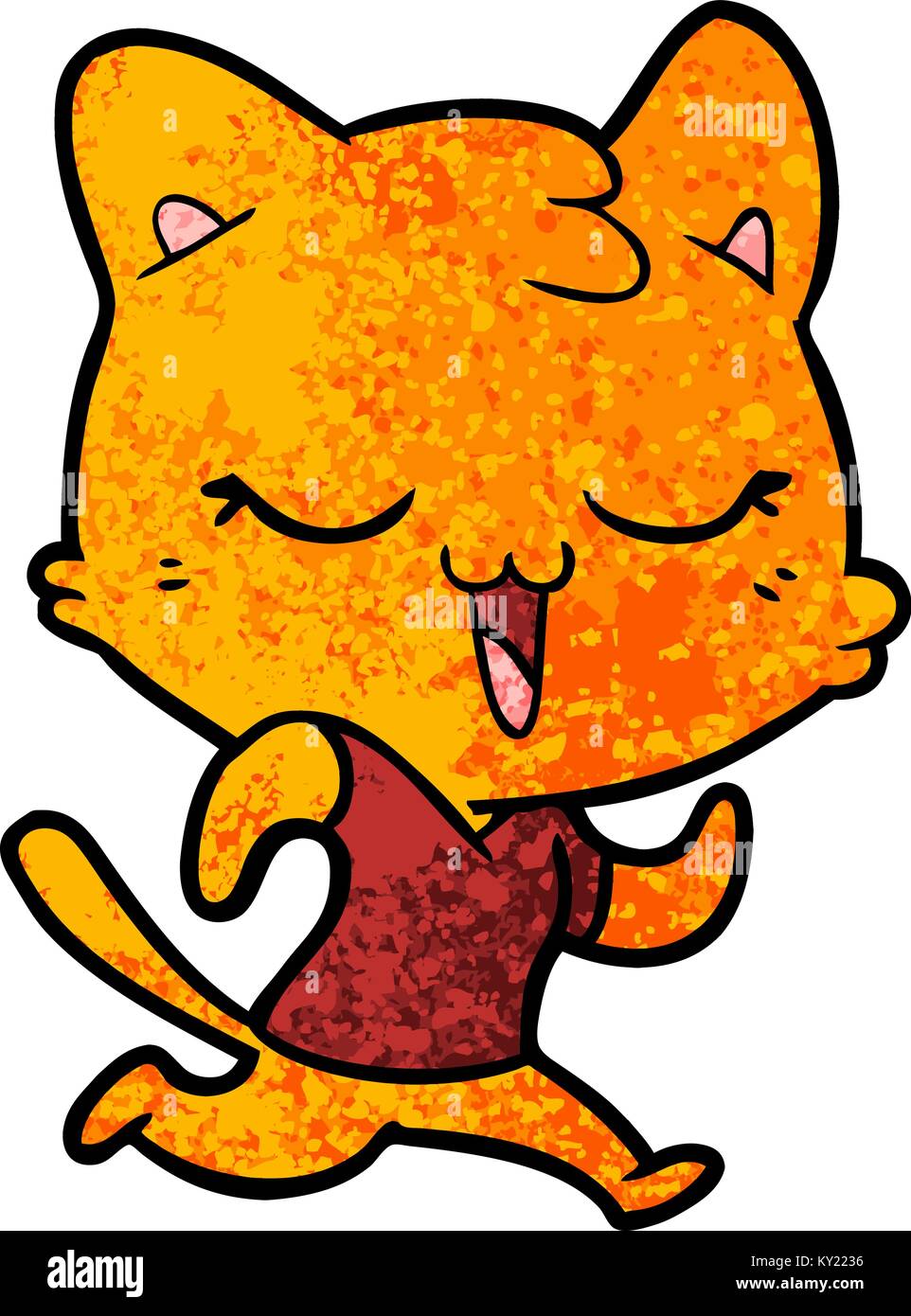 happy cartoon cat Stock Vector Image & Art - Alamy