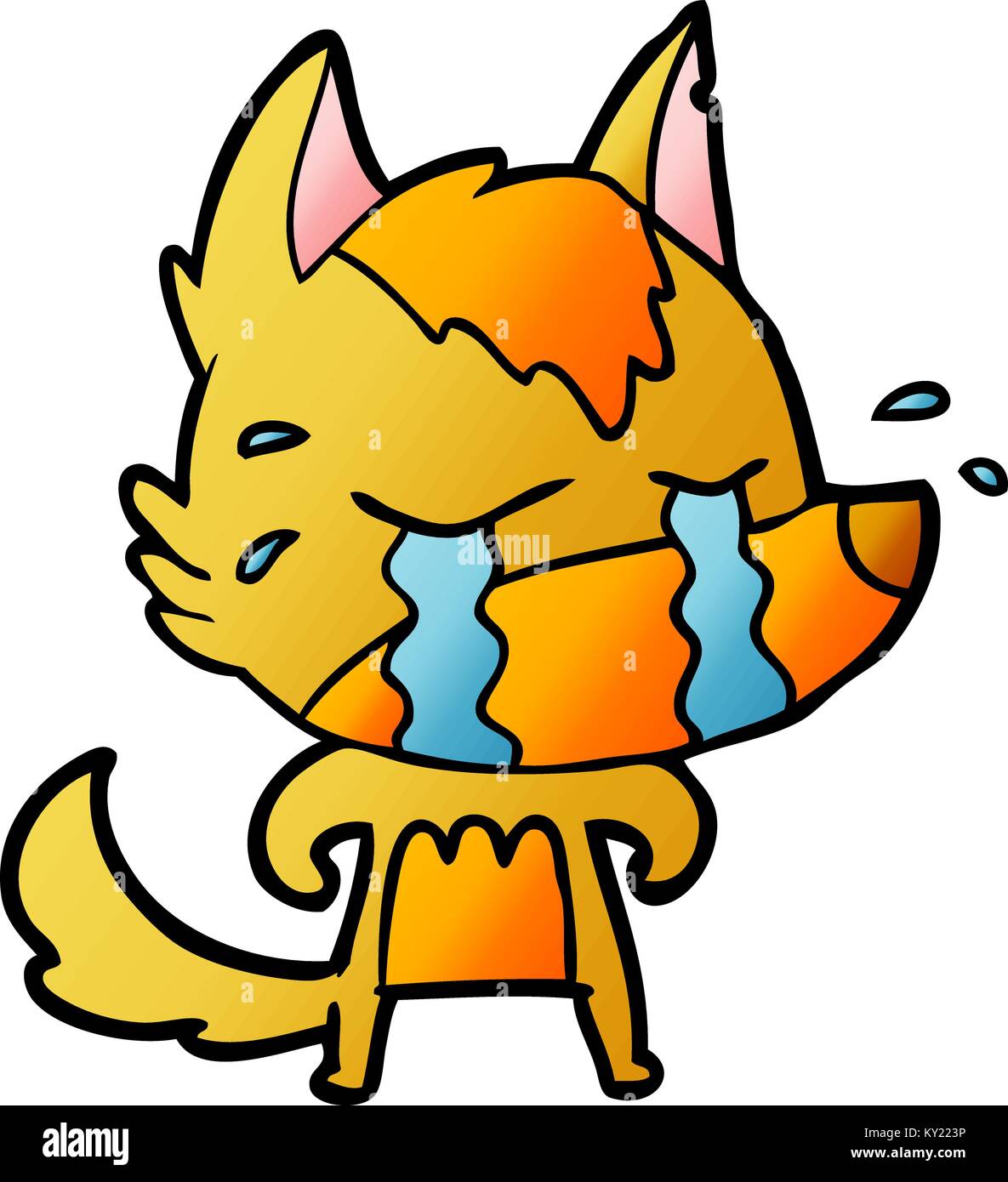 sad little fox cartoon character Stock Vector Image & Art - Alamy