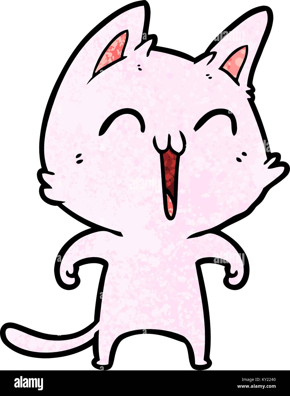 happy cartoon cat meowing Stock Vector Image & Art - Alamy