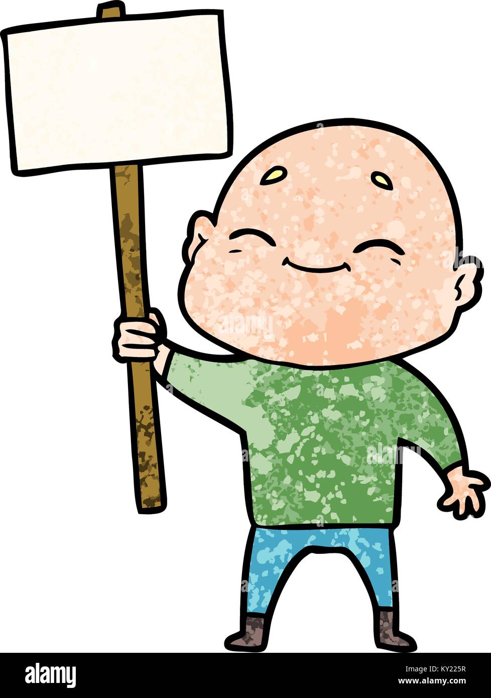 happy cartoon bald man Stock Vector Image & Art - Alamy