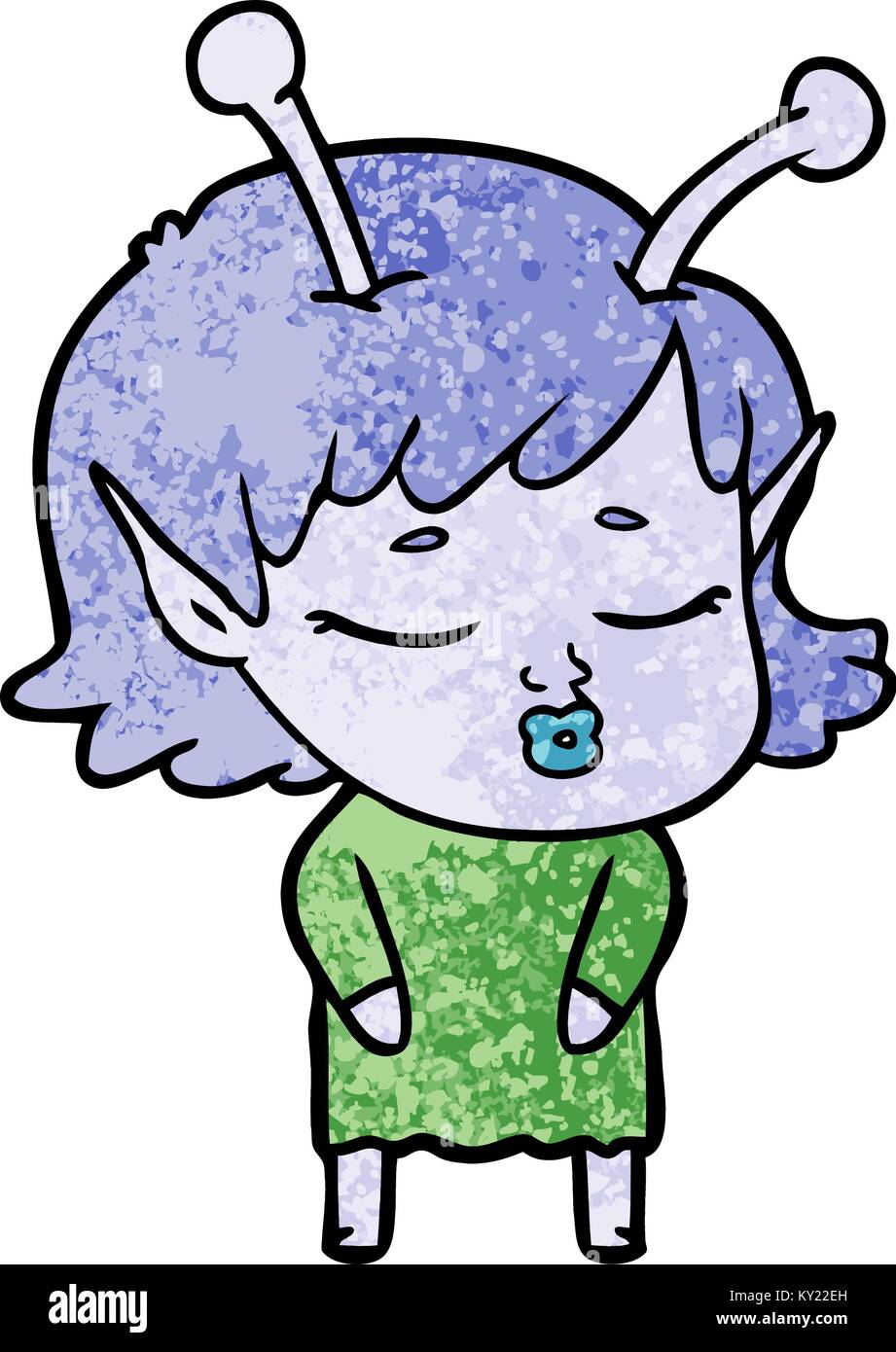 cute alien girl cartoon Stock Vector Image & Art - Alamy