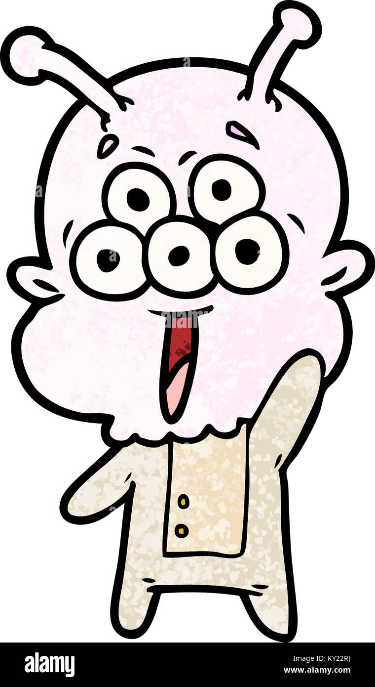 happy cartoon alien Stock Vector Image & Art - Alamy