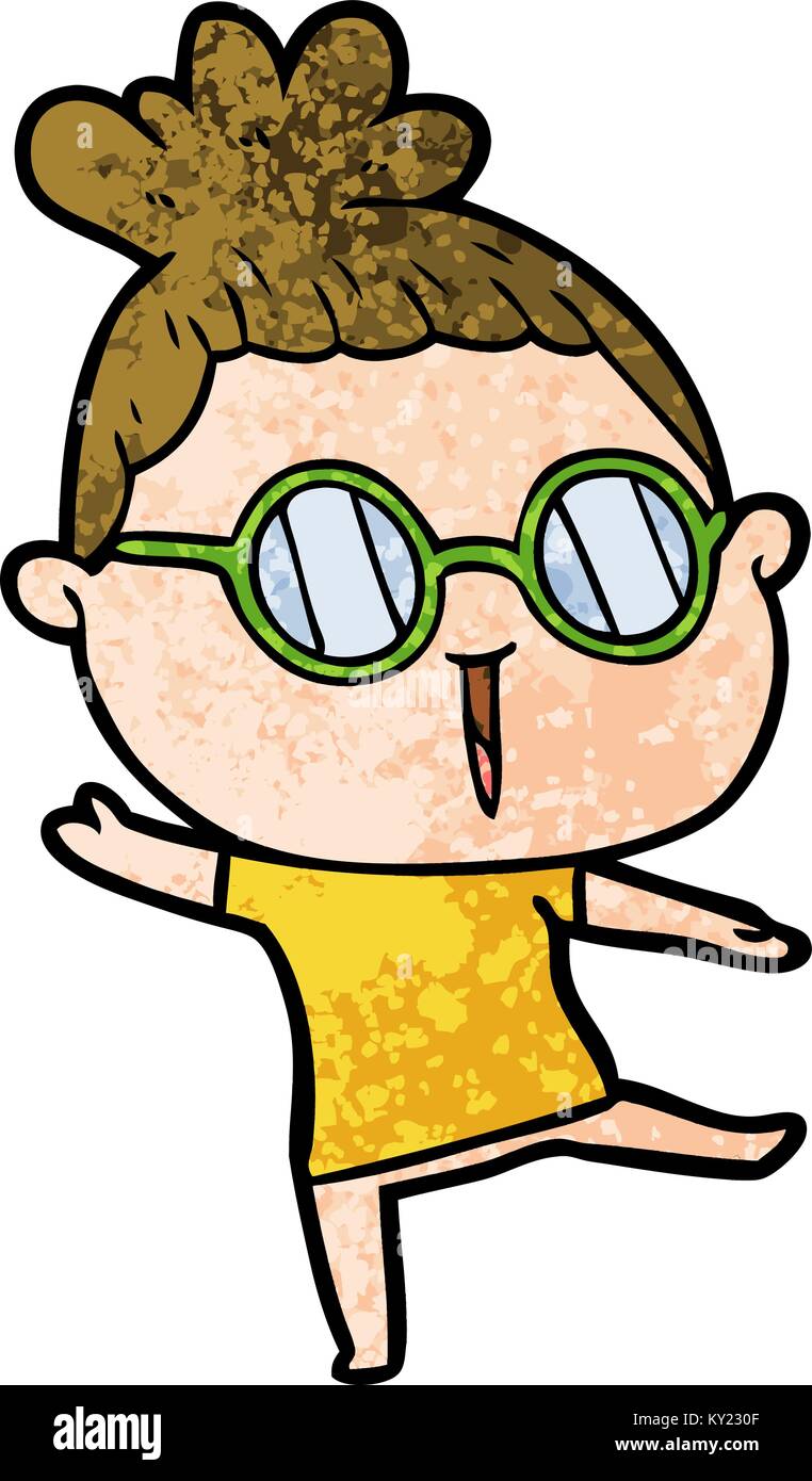 cartoon woman wearing spectacles Stock Vector Image & Art - Alamy