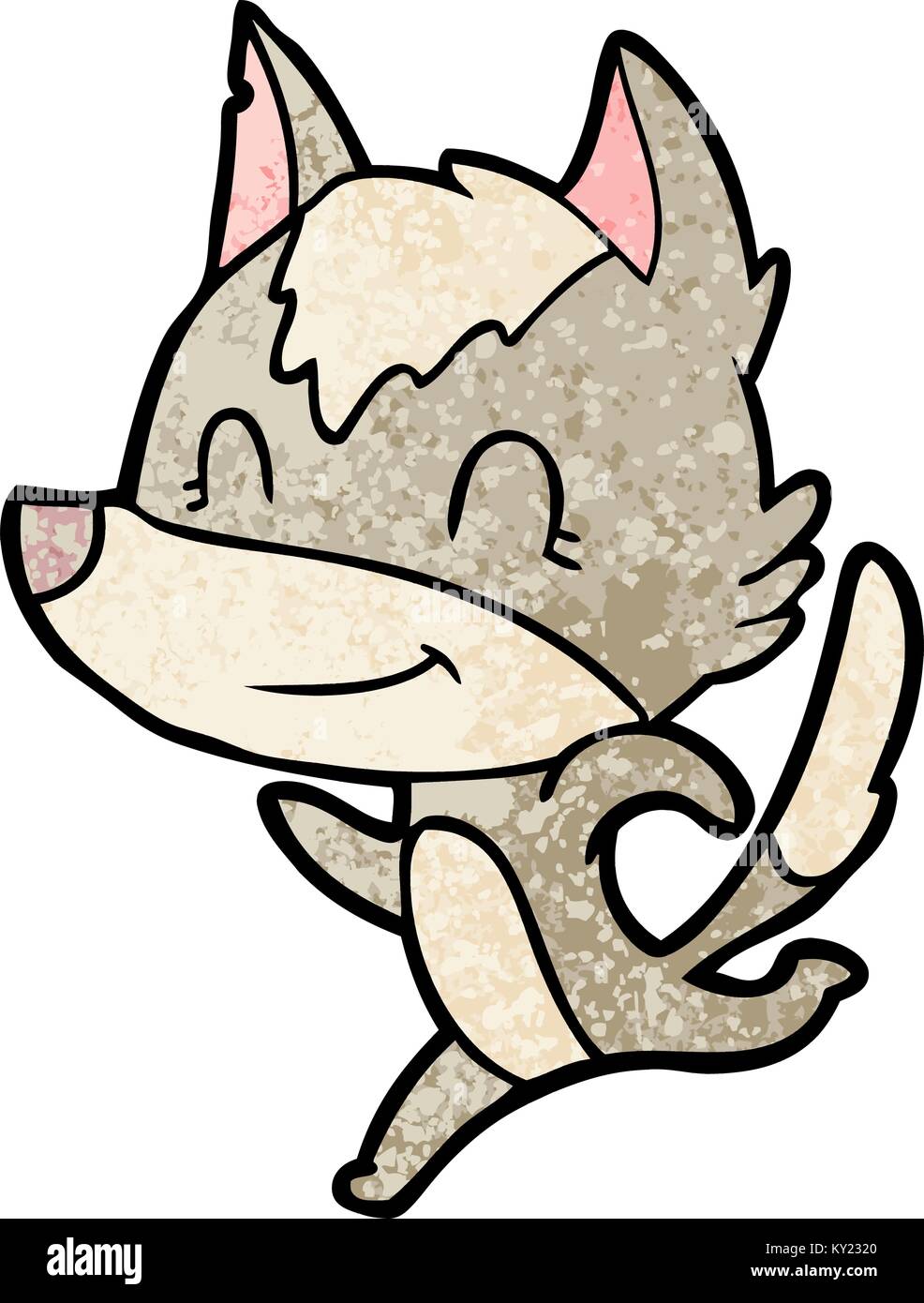 friendly cartoon wolf running Stock Vector Image & Art - Alamy