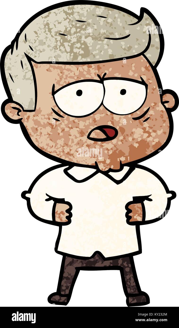 cartoon tired man Stock Vector Image & Art - Alamy