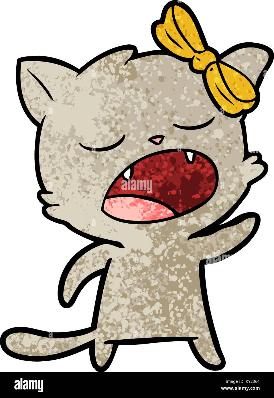 cartoon cat meowing Stock Vector Image & Art - Alamy