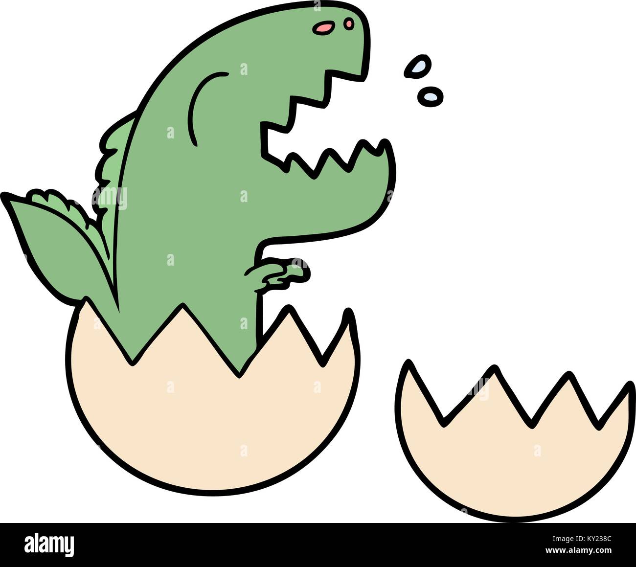 cartoon dinosaur hatching from egg Stock Vector Image & Art - Alamy