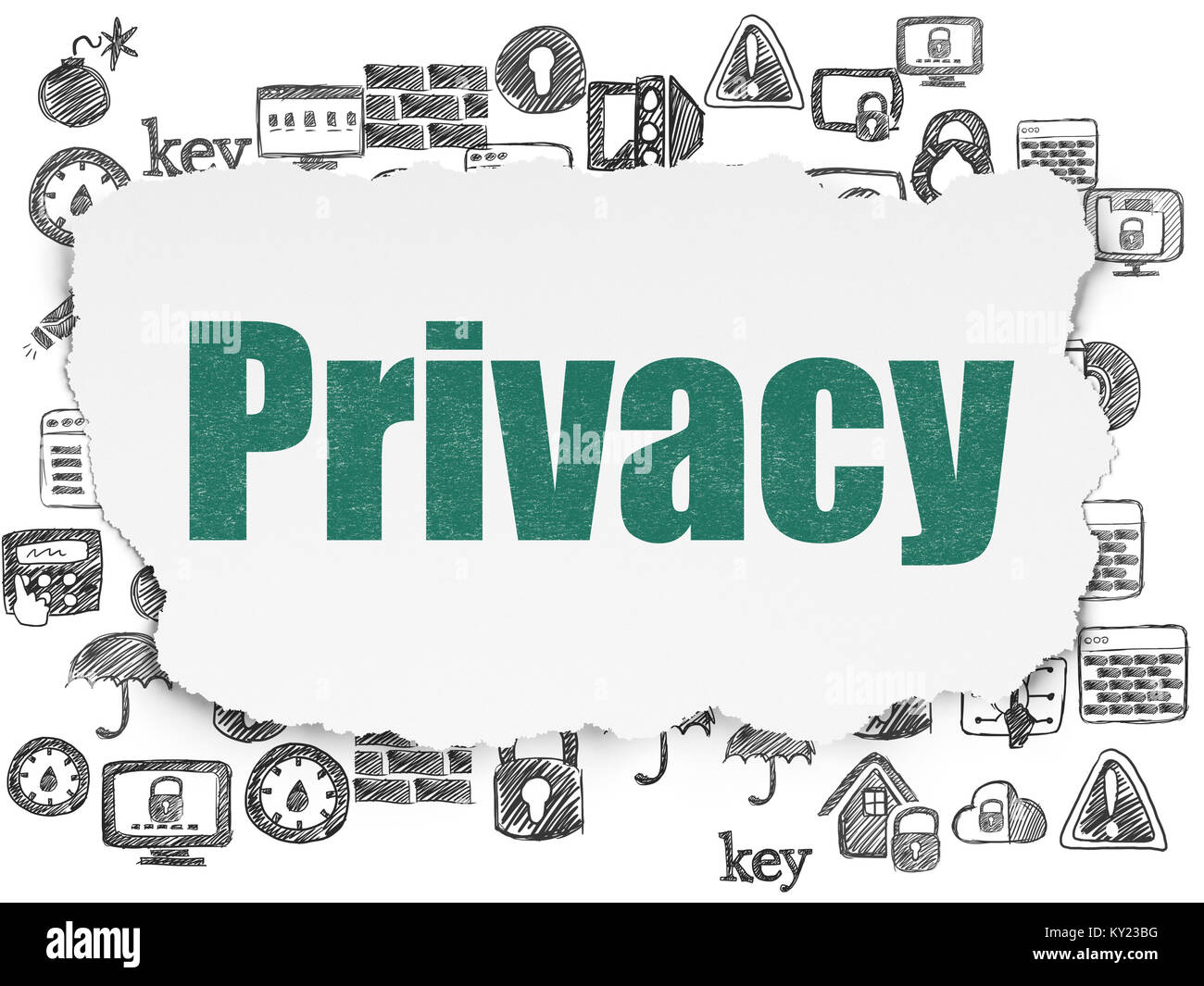 Security concept: Privacy on Torn Paper background Stock Photo - Alamy