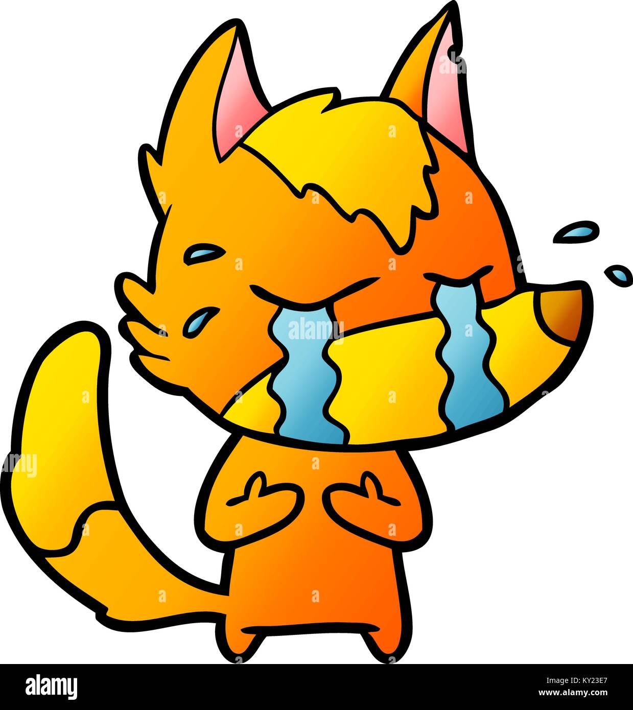 sad little fox cartoon character Stock Vector Image & Art - Alamy