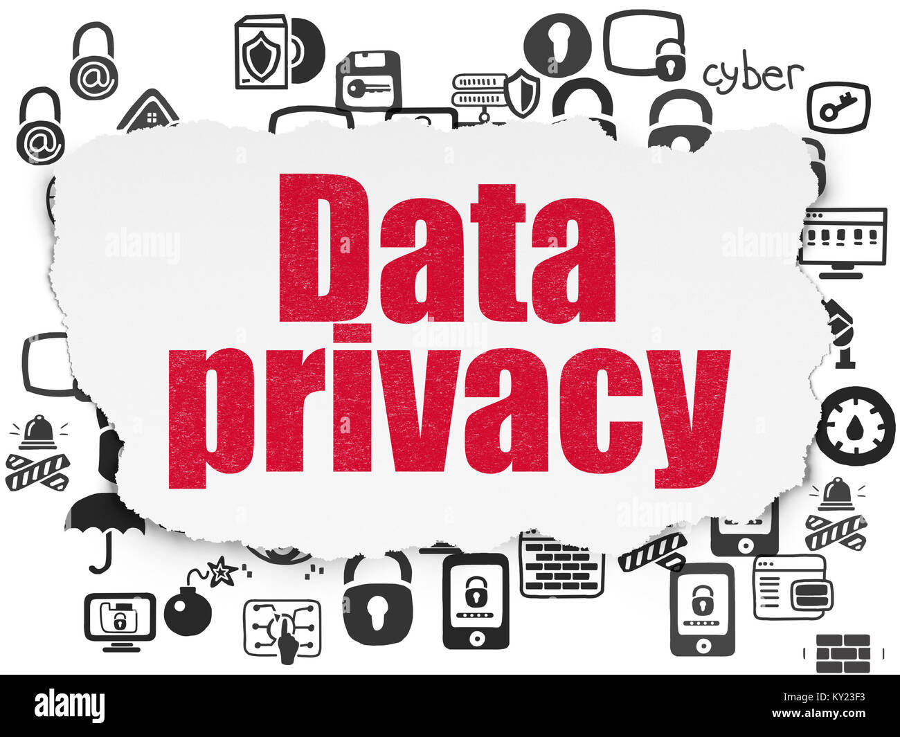 Privacy concept: Data Privacy on Torn Paper background Stock Photo - Alamy