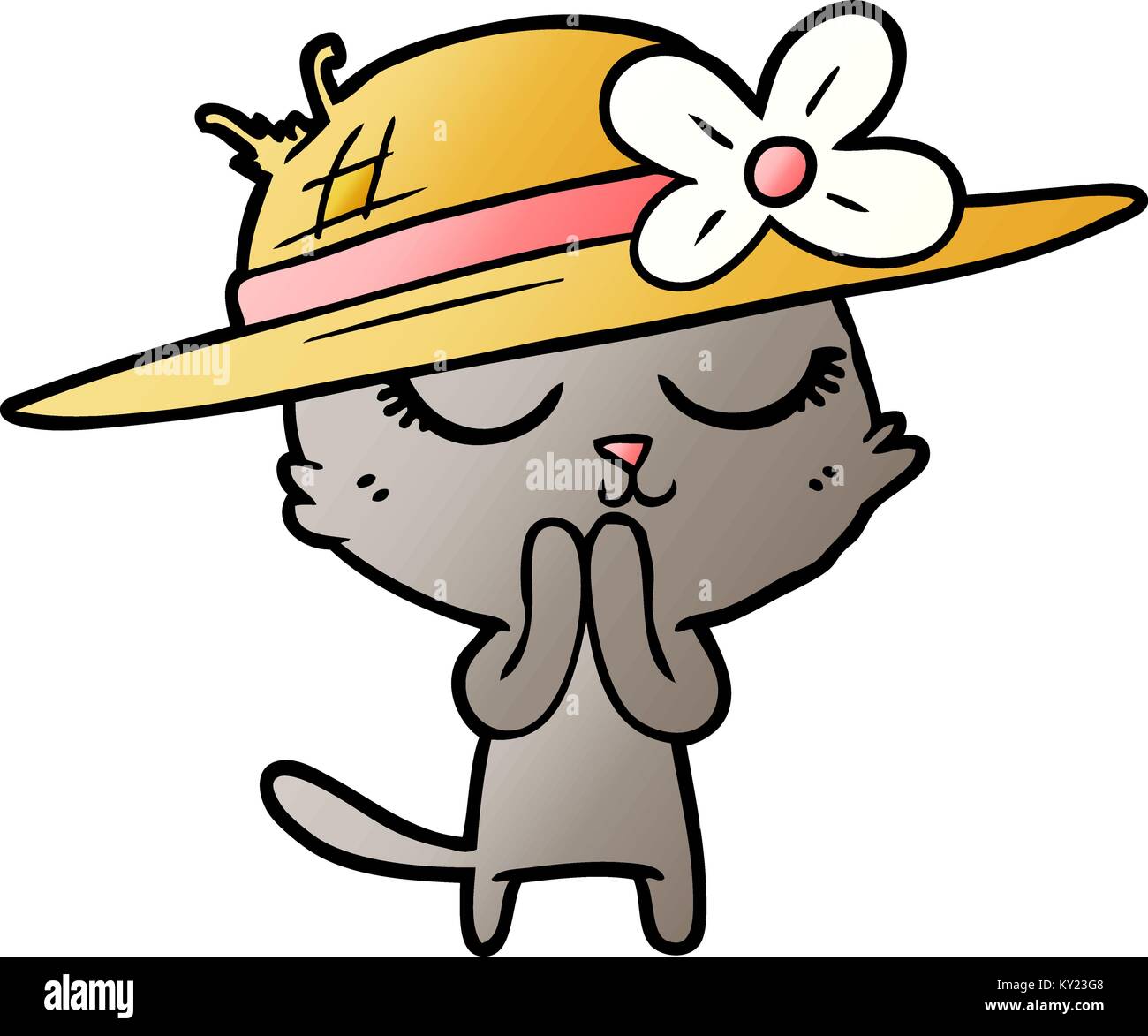 calm cartoon cat Stock Vector Image & Art - Alamy