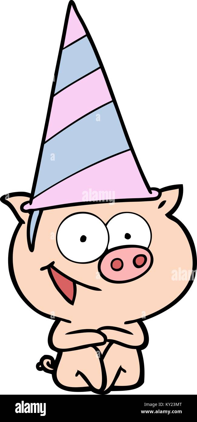 cheerful sitting pig cartoon Stock Vector Image & Art - Alamy