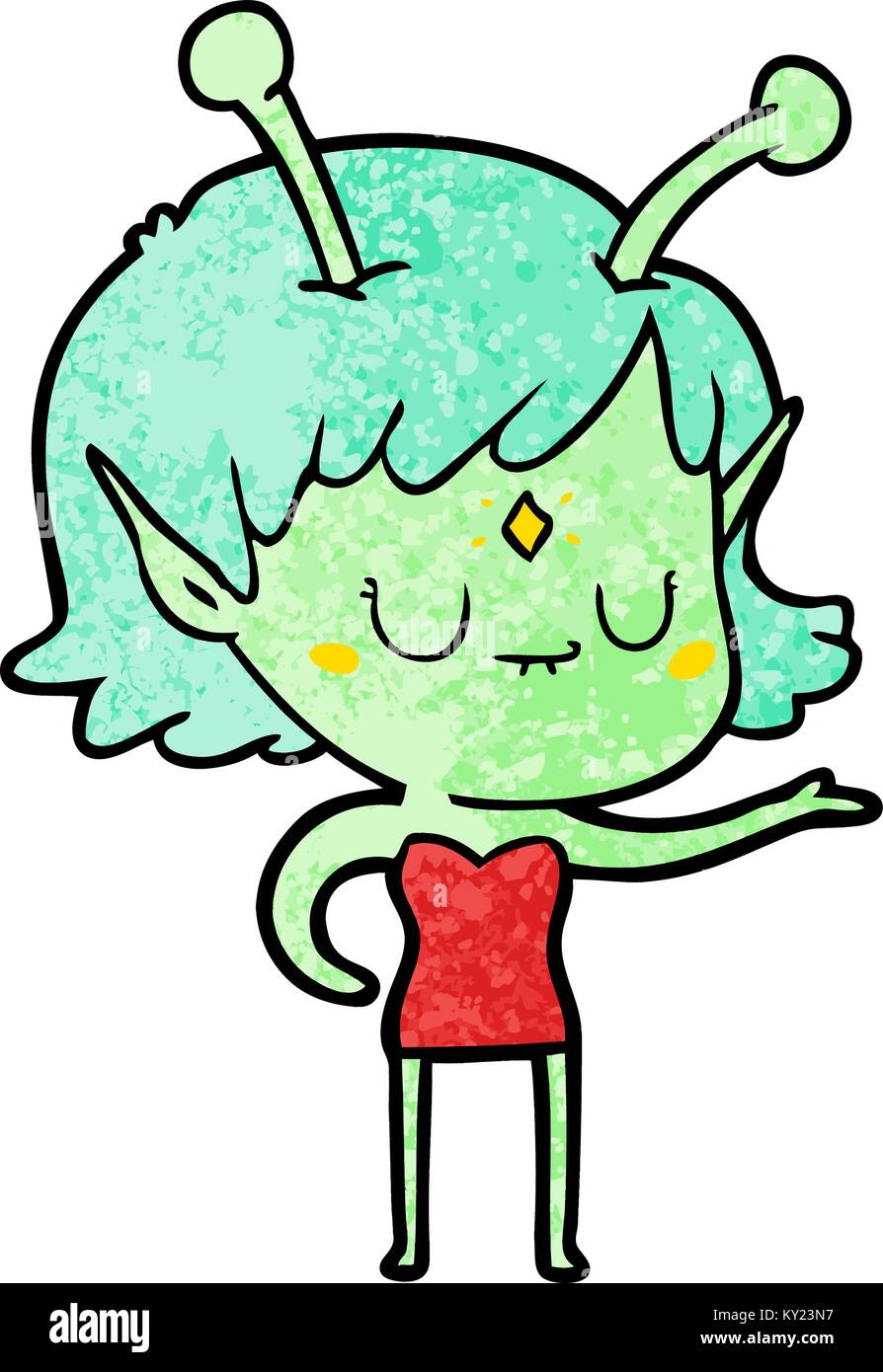 cartoon alien girl Stock Vector Image & Art - Alamy