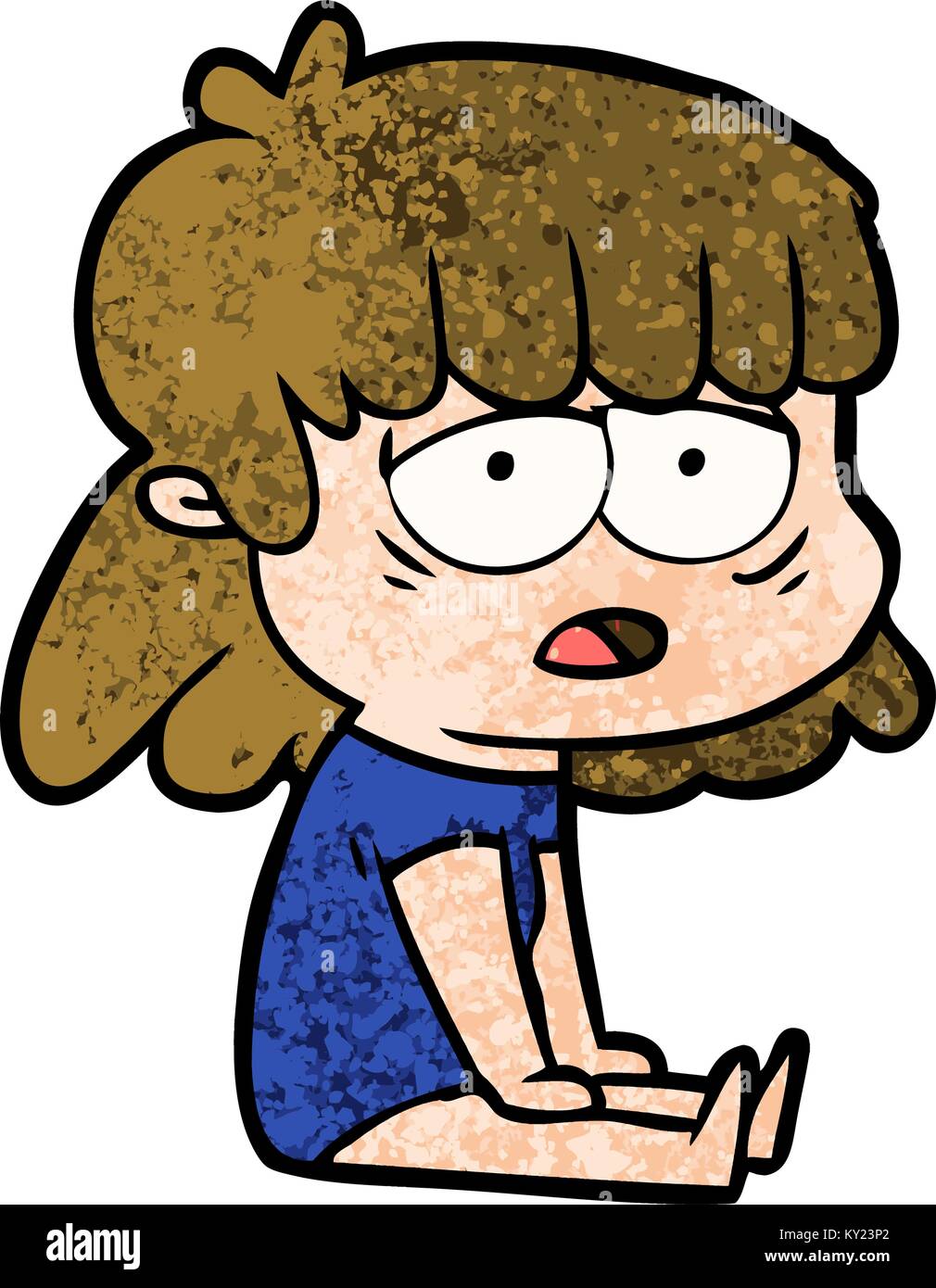 cartoon tired woman Stock Vector Image & Art - Alamy