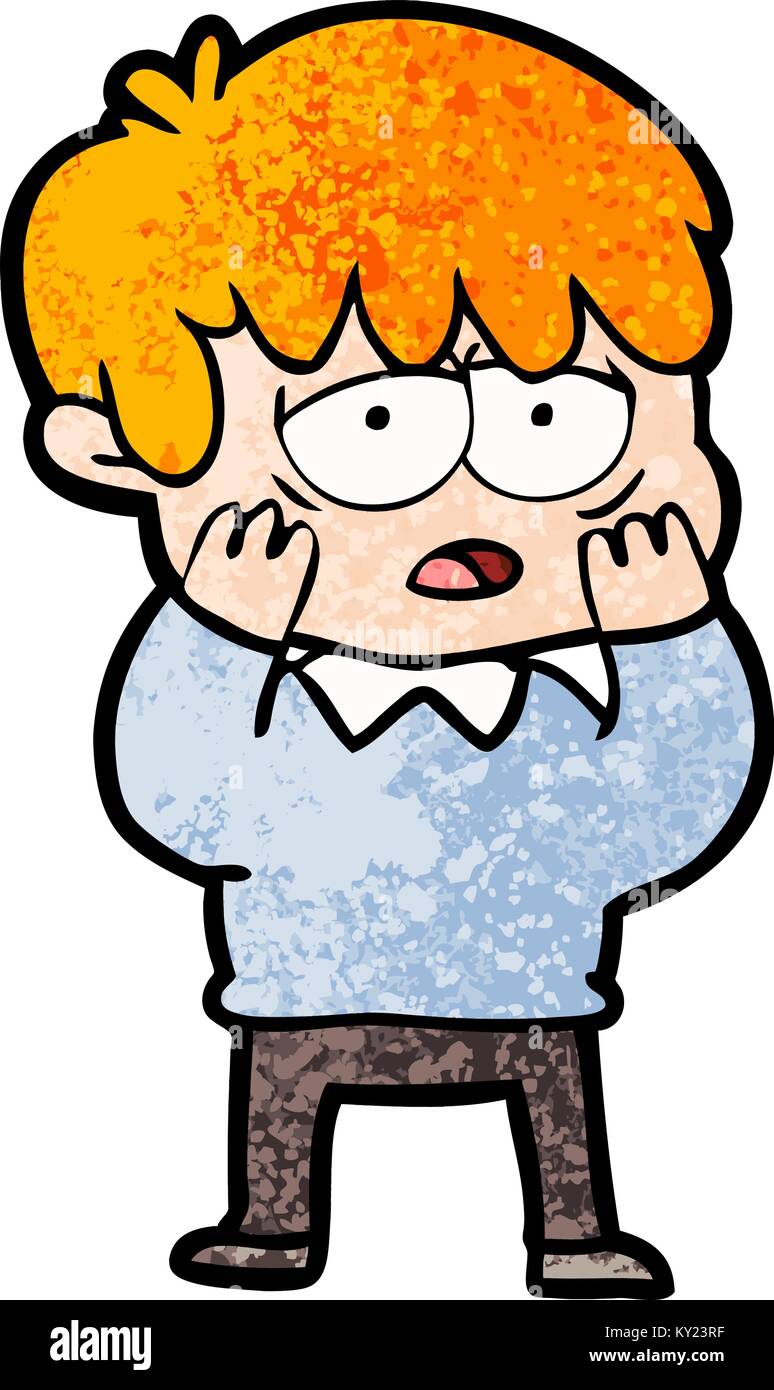 cartoon exhausted boy Stock Vector Image & Art - Alamy