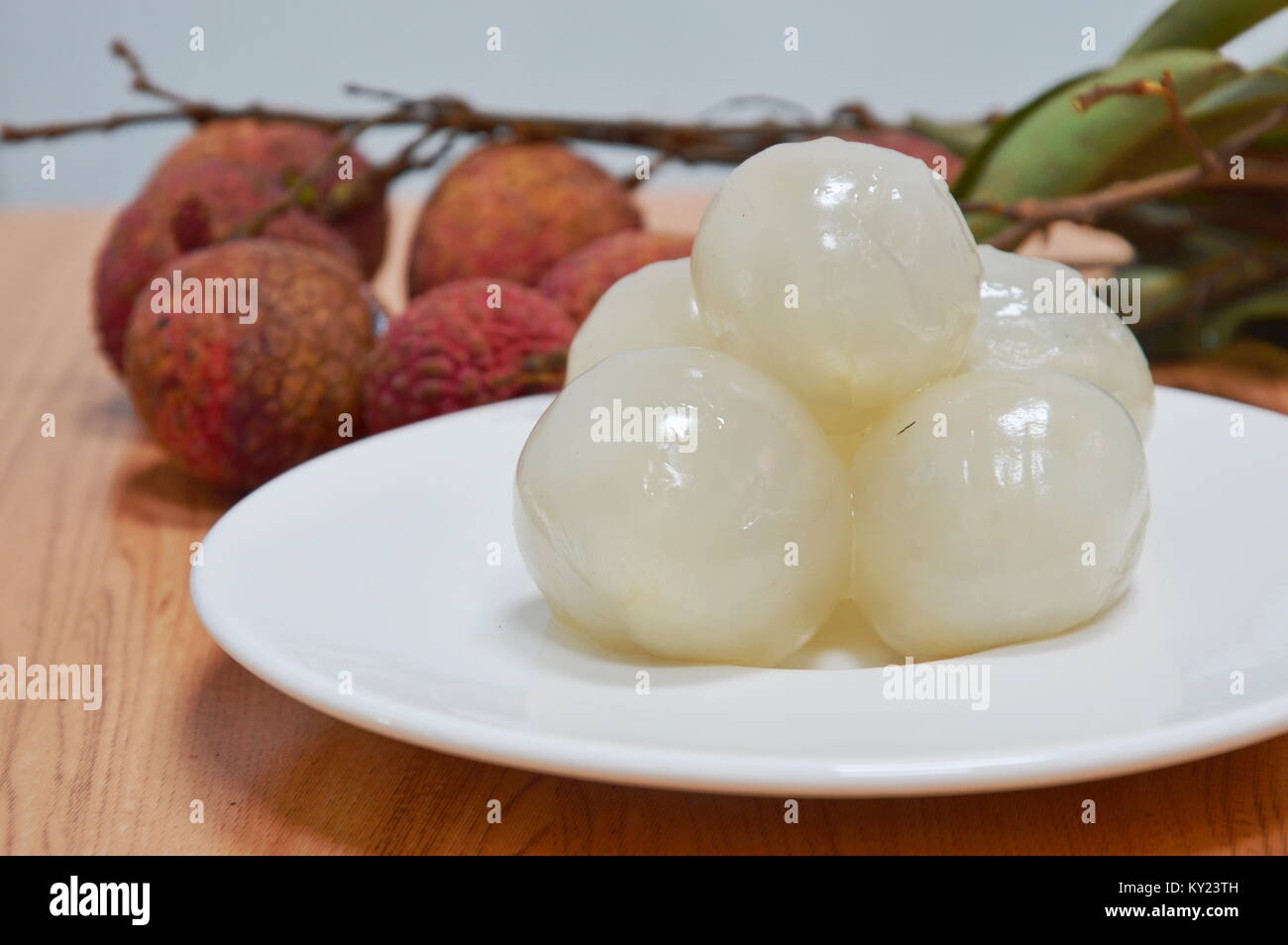 lychee tropical fruit on plate Stock Photo - Alamy