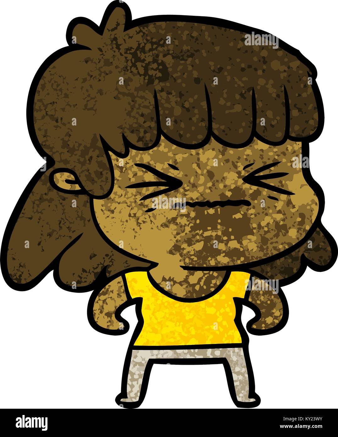 cartoon angry girl Stock Vector Image & Art - Alamy