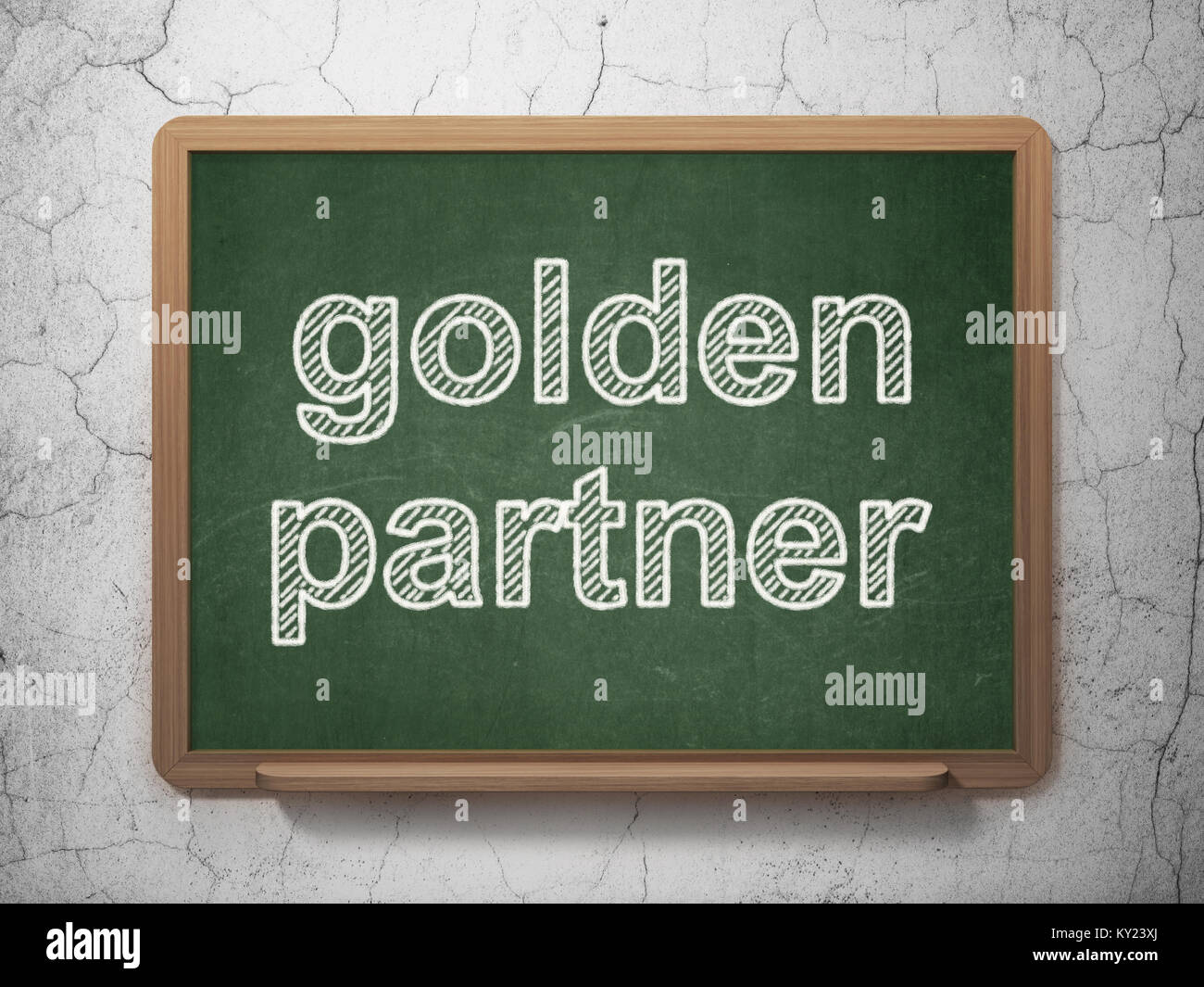 Finance concept: Golden Partner on chalkboard background Stock Photo - Alamy