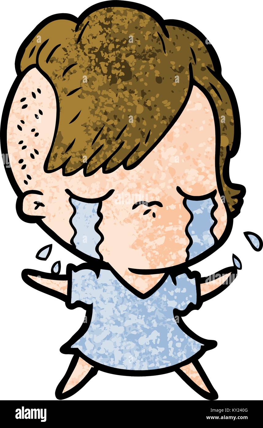 cartoon crying girl Stock Vector Image & Art - Alamy