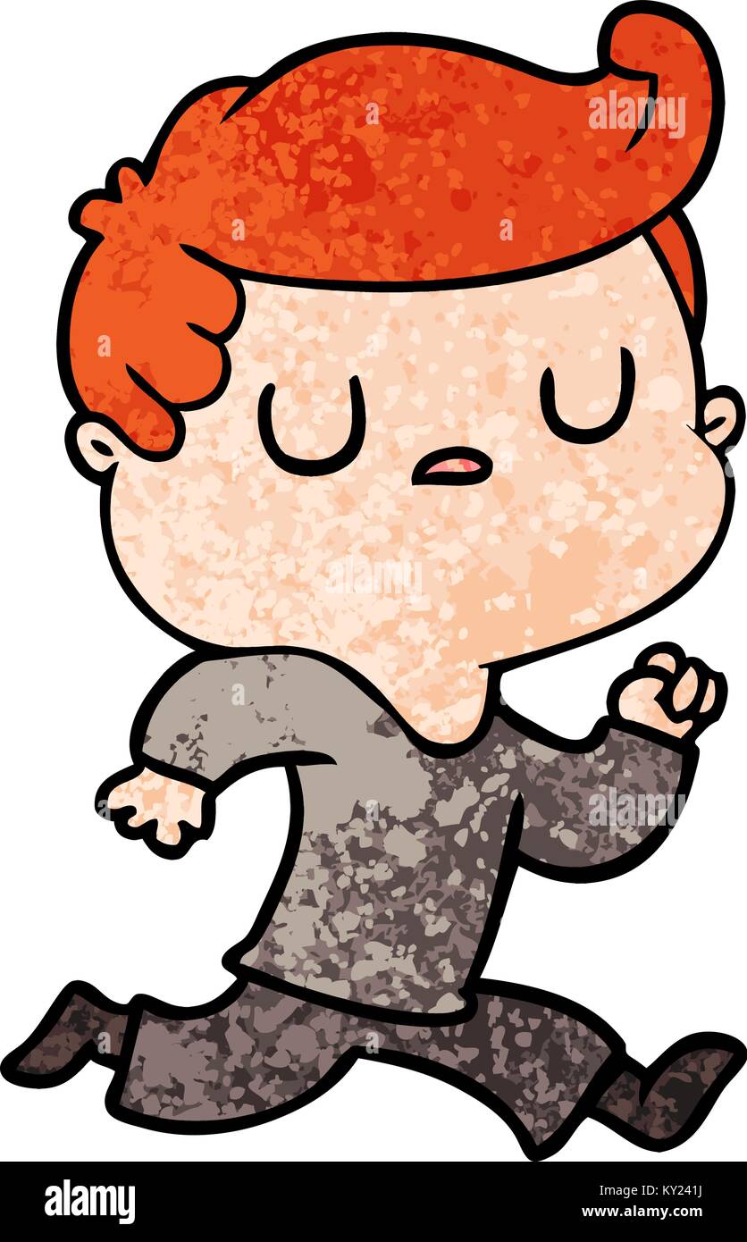 cartoon aloof man running Stock Vector Image & Art - Alamy