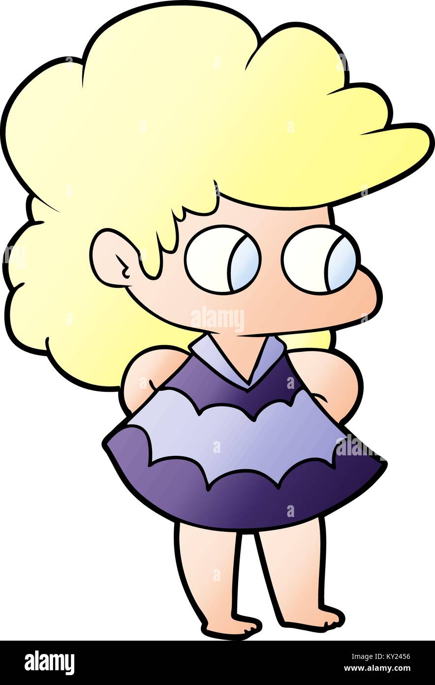 cartoon girl in dress Stock Vector Image & Art - Alamy