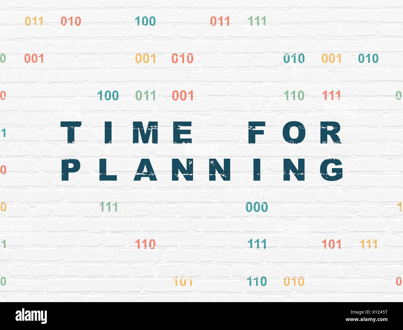 Timeline concept: Time for Planning on wall background Stock Photo - Alamy