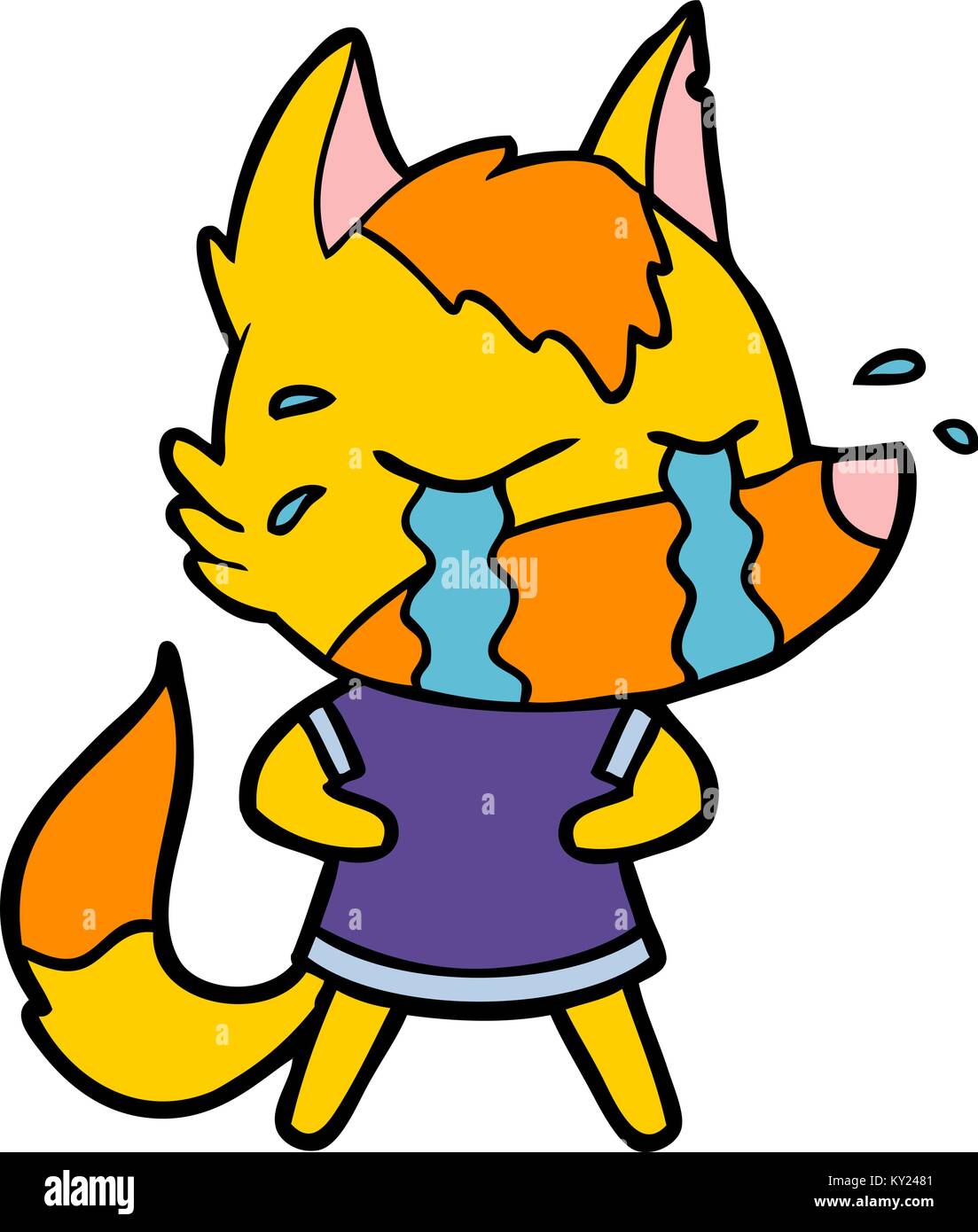 sad little fox cartoon character Stock Vector Image & Art - Alamy