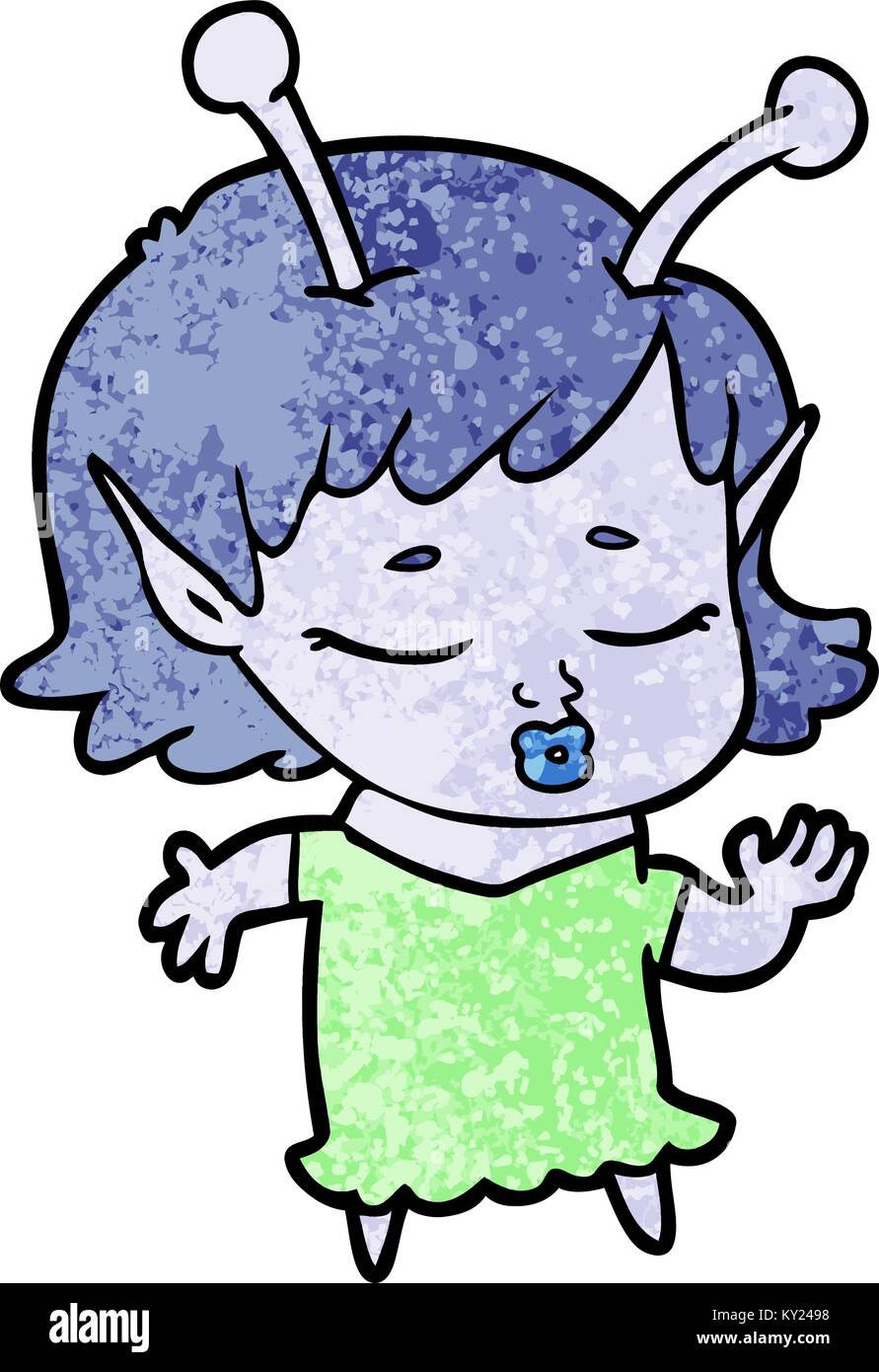 cute alien girl cartoon Stock Vector Image & Art - Alamy