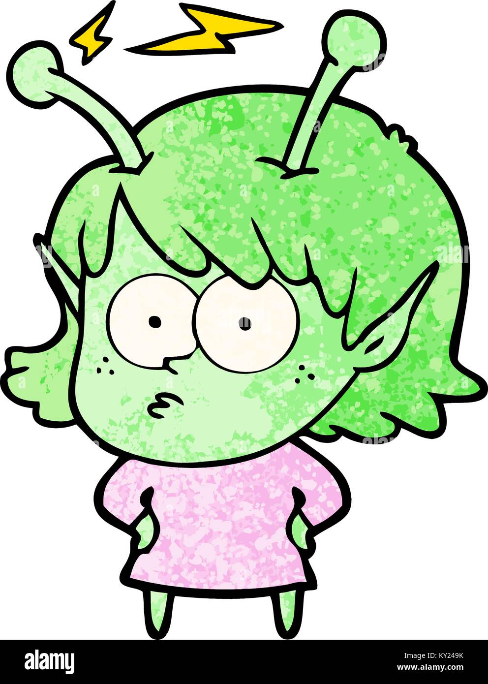 cartoon alien girl Stock Vector Image & Art - Alamy