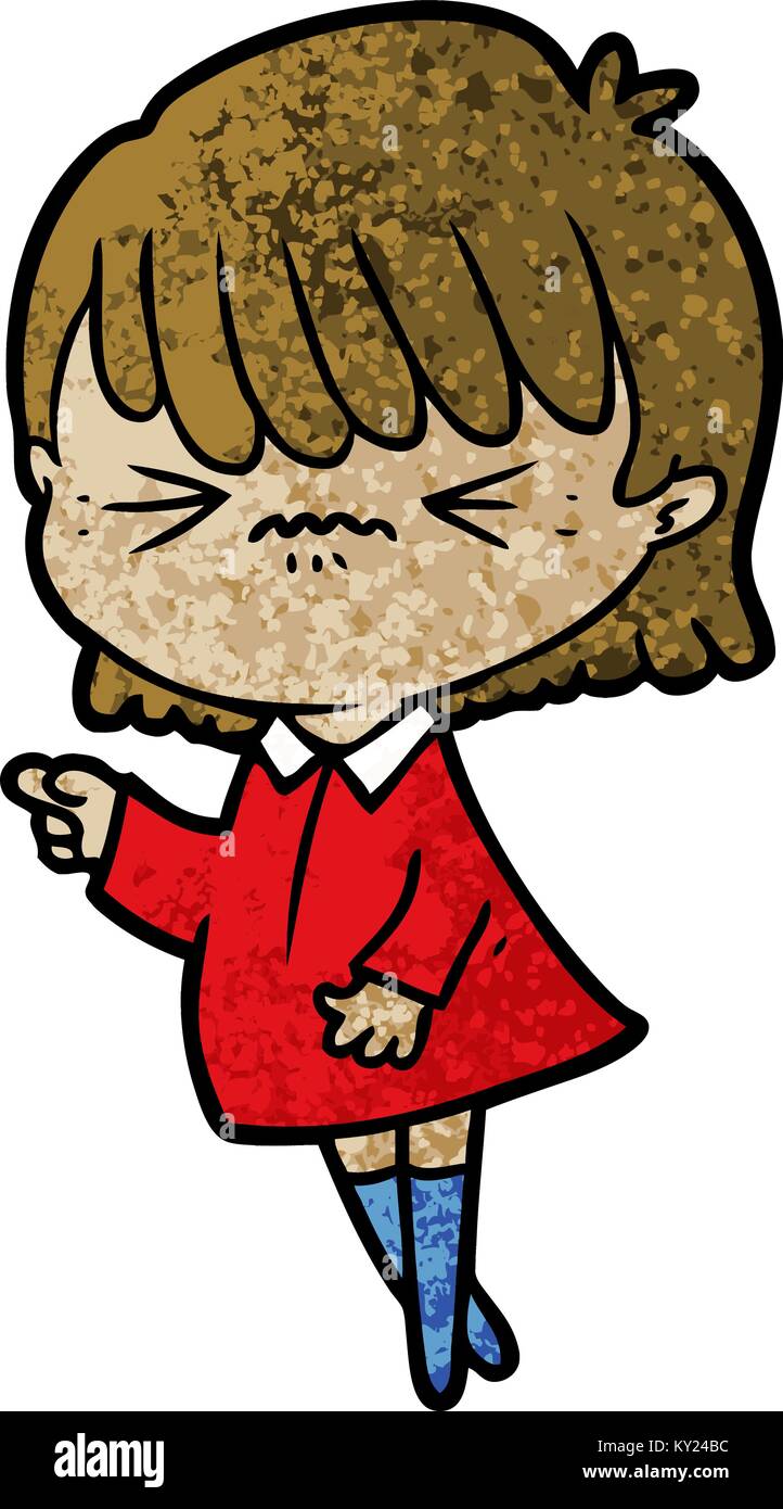annoyed cartoon girl making accusation Stock Vector Image & Art - Alamy