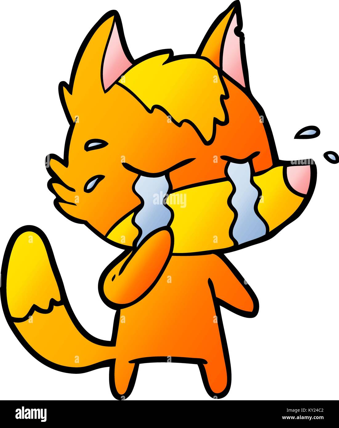 sad little fox cartoon character Stock Vector Image & Art - Alamy