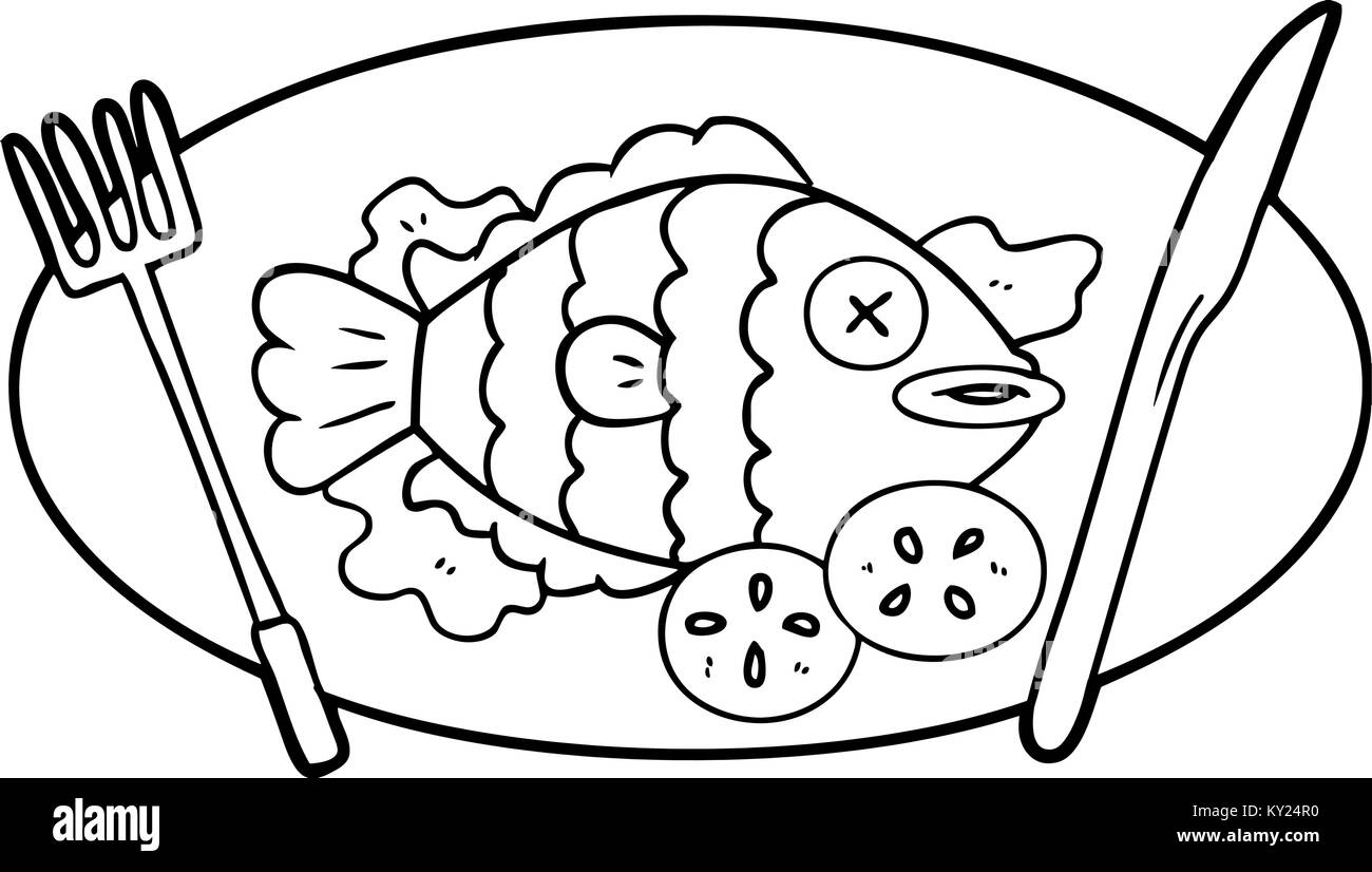 cooked fish cartoon Stock Vector Image & Art - Alamy