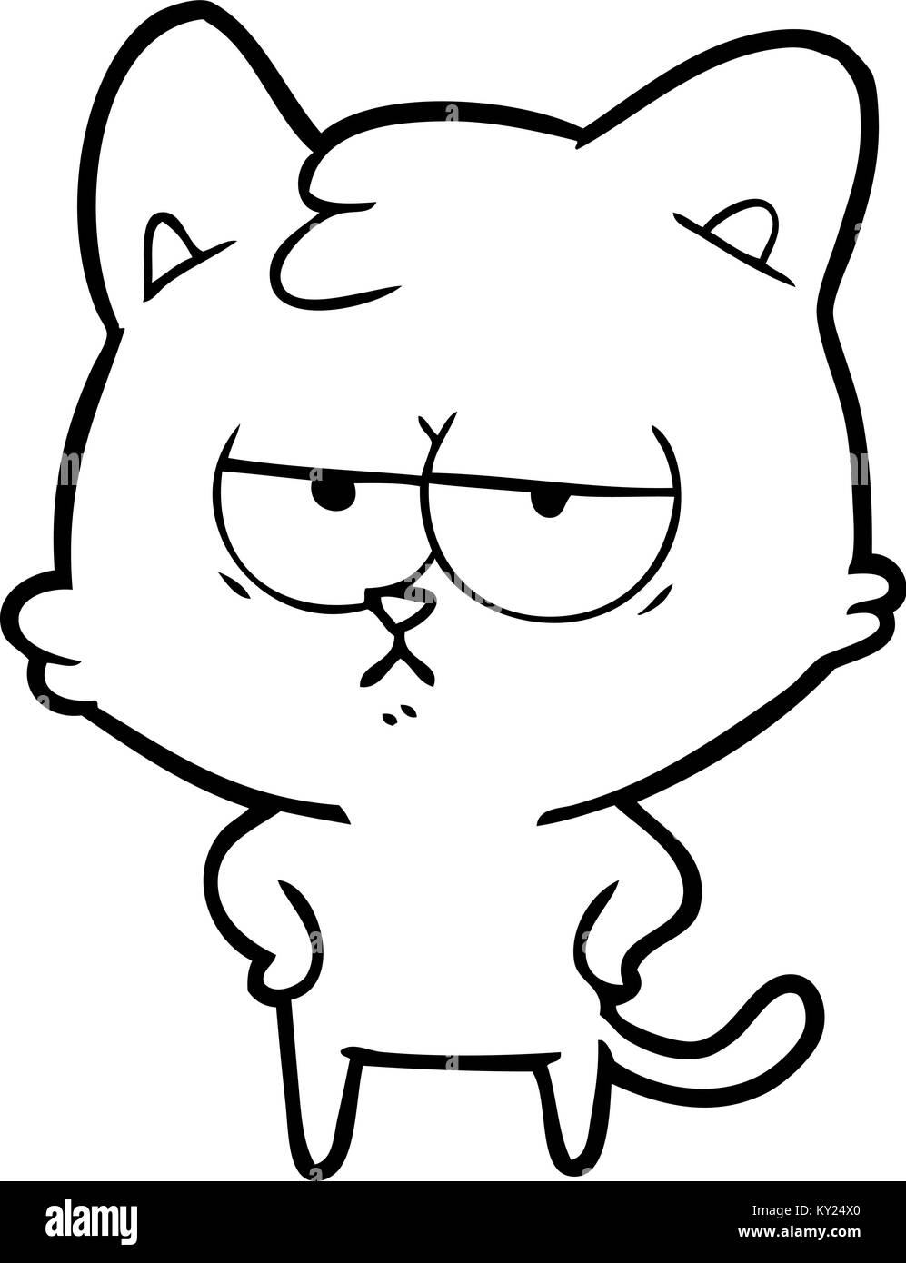 bored cartoon cat Stock Vector Image & Art - Alamy