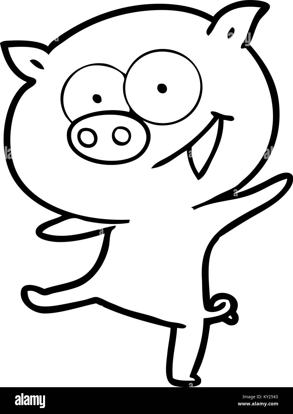 cheerful dancing pig cartoon Stock Vector Image & Art - Alamy