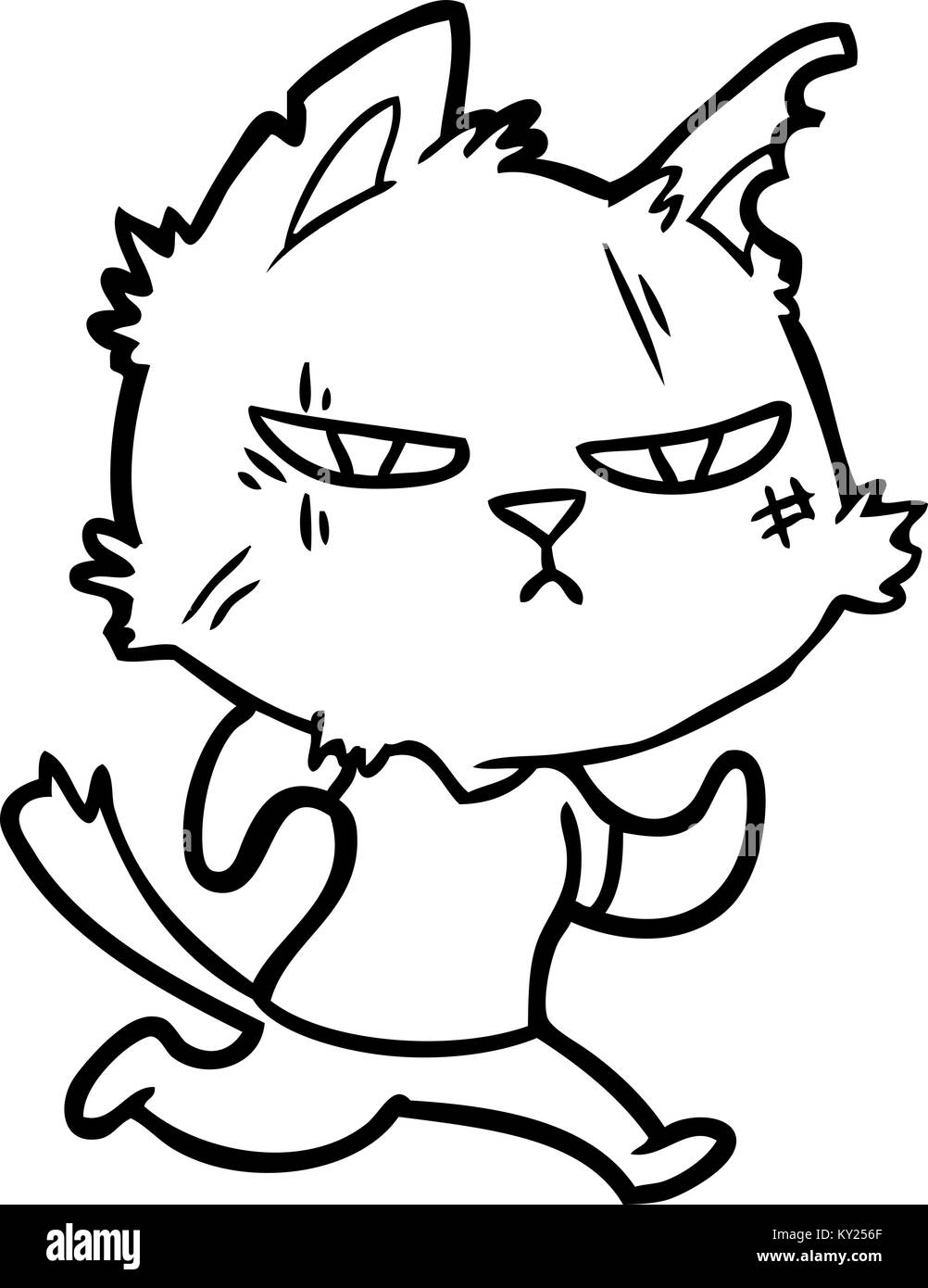 tough cartoon cat running Stock Vector Image & Art - Alamy