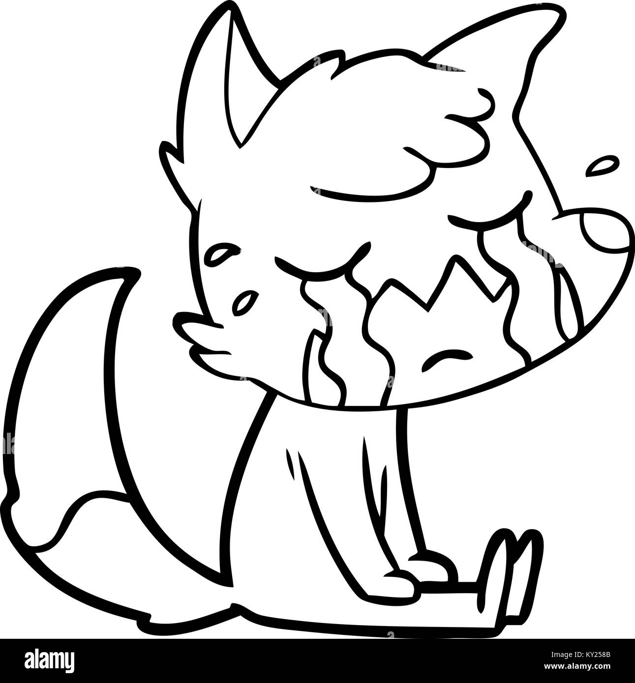 crying fox cartoon Stock Vector Image & Art - Alamy