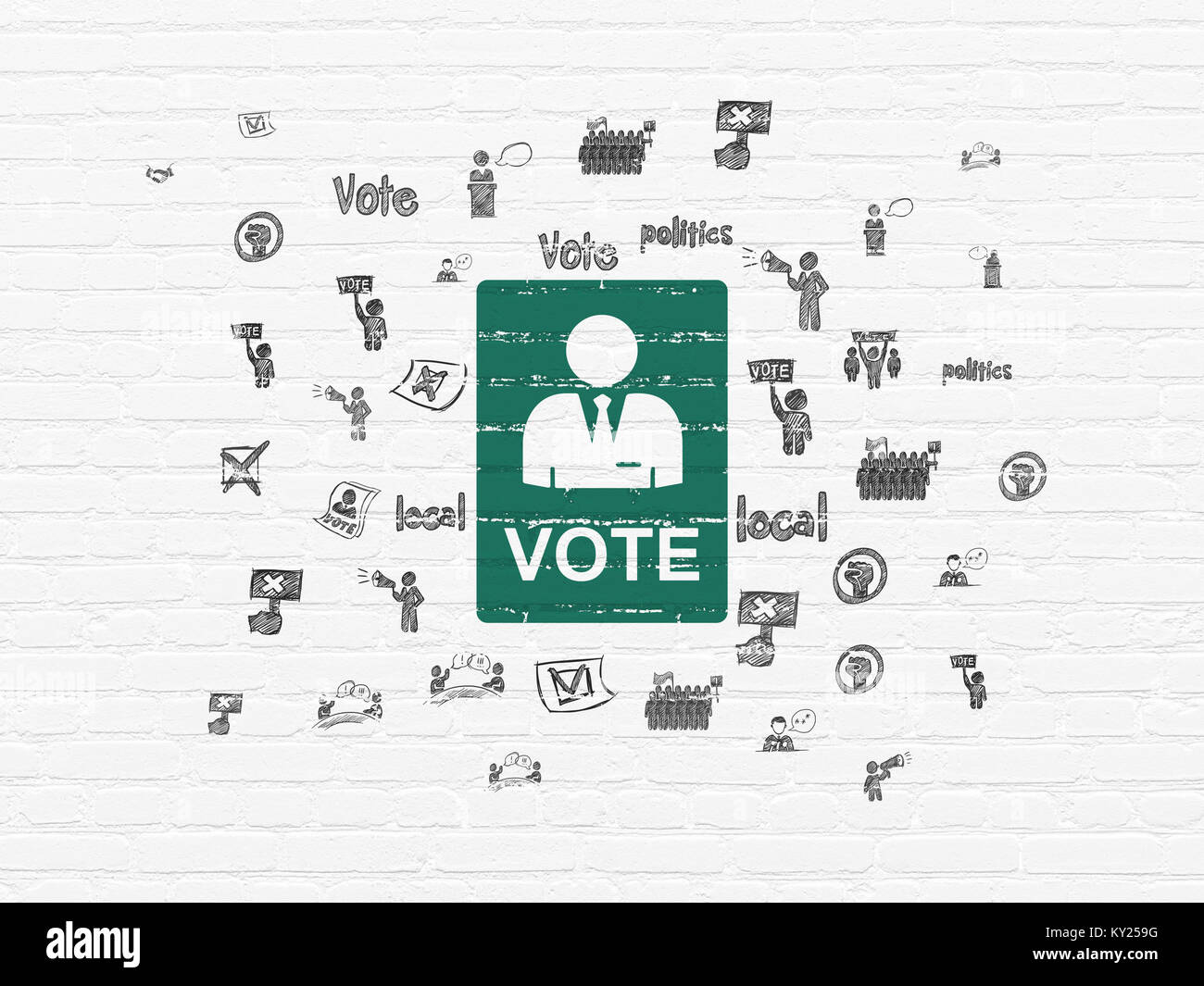 Political concept: Ballot on wall background Stock Photo - Alamy