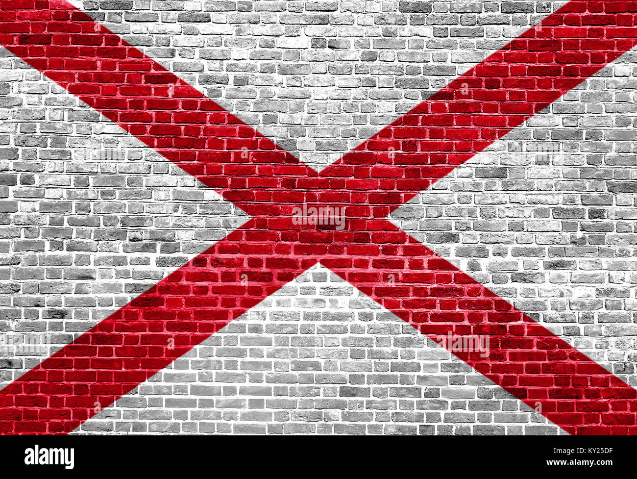Alabama US flag painted on old vintage brick wall Stock Photo - Alamy