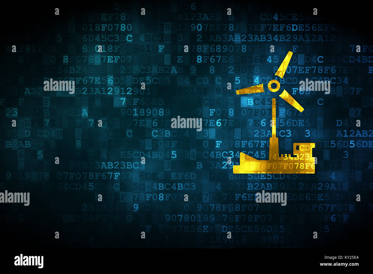 Industry concept: Windmill on digital background Stock Photo - Alamy