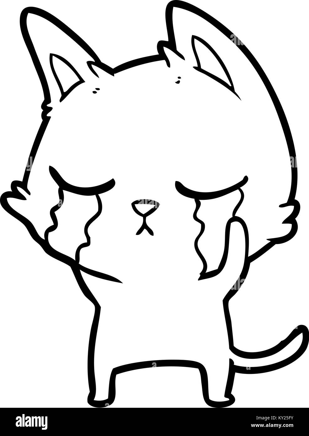 crying cartoon cat Stock Vector Image & Art - Alamy
