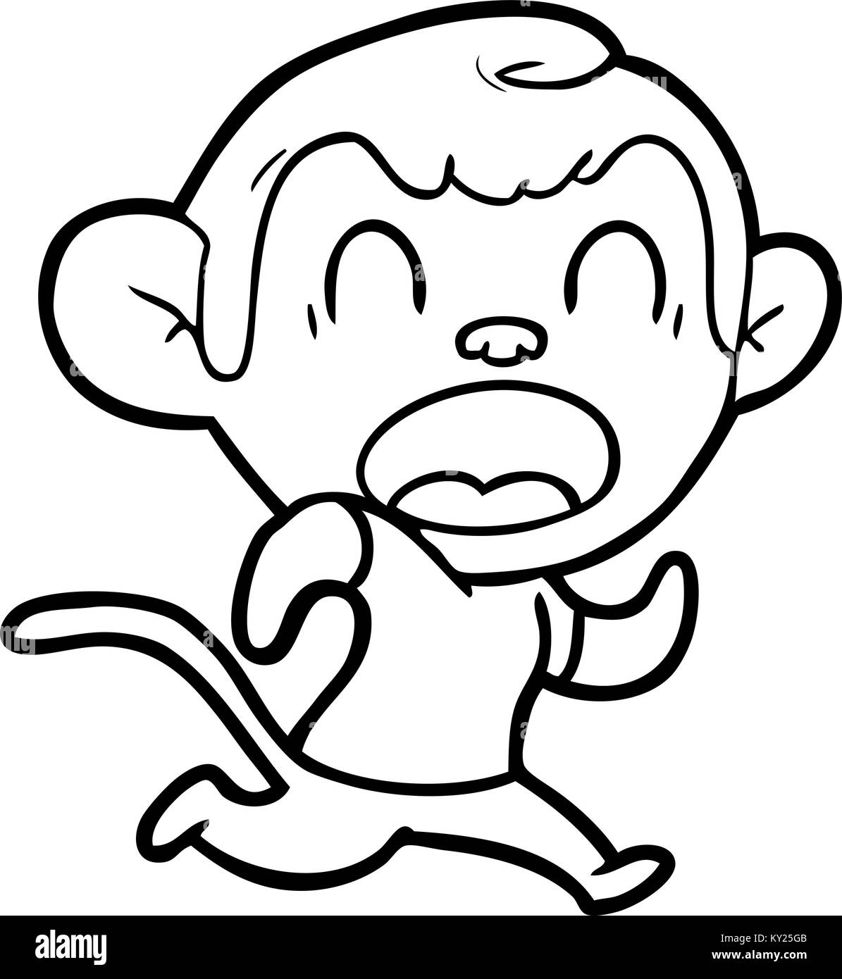 shouting cartoon monkey running Stock Vector Image & Art - Alamy