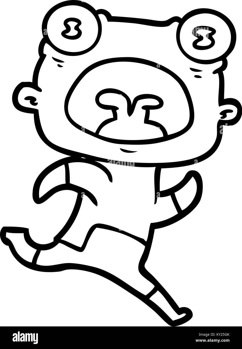 cartoon weird alien running away Stock Vector Image & Art - Alamy