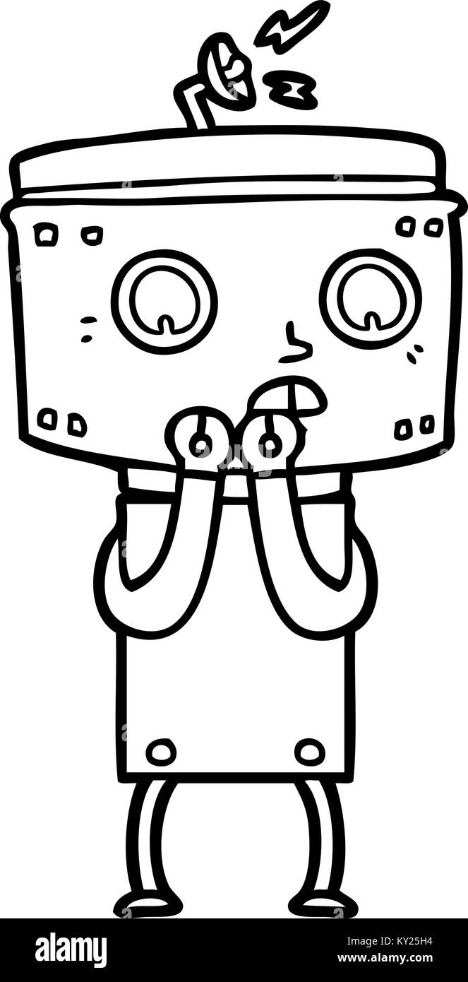 nervous cartoon robot Stock Vector Image & Art - Alamy