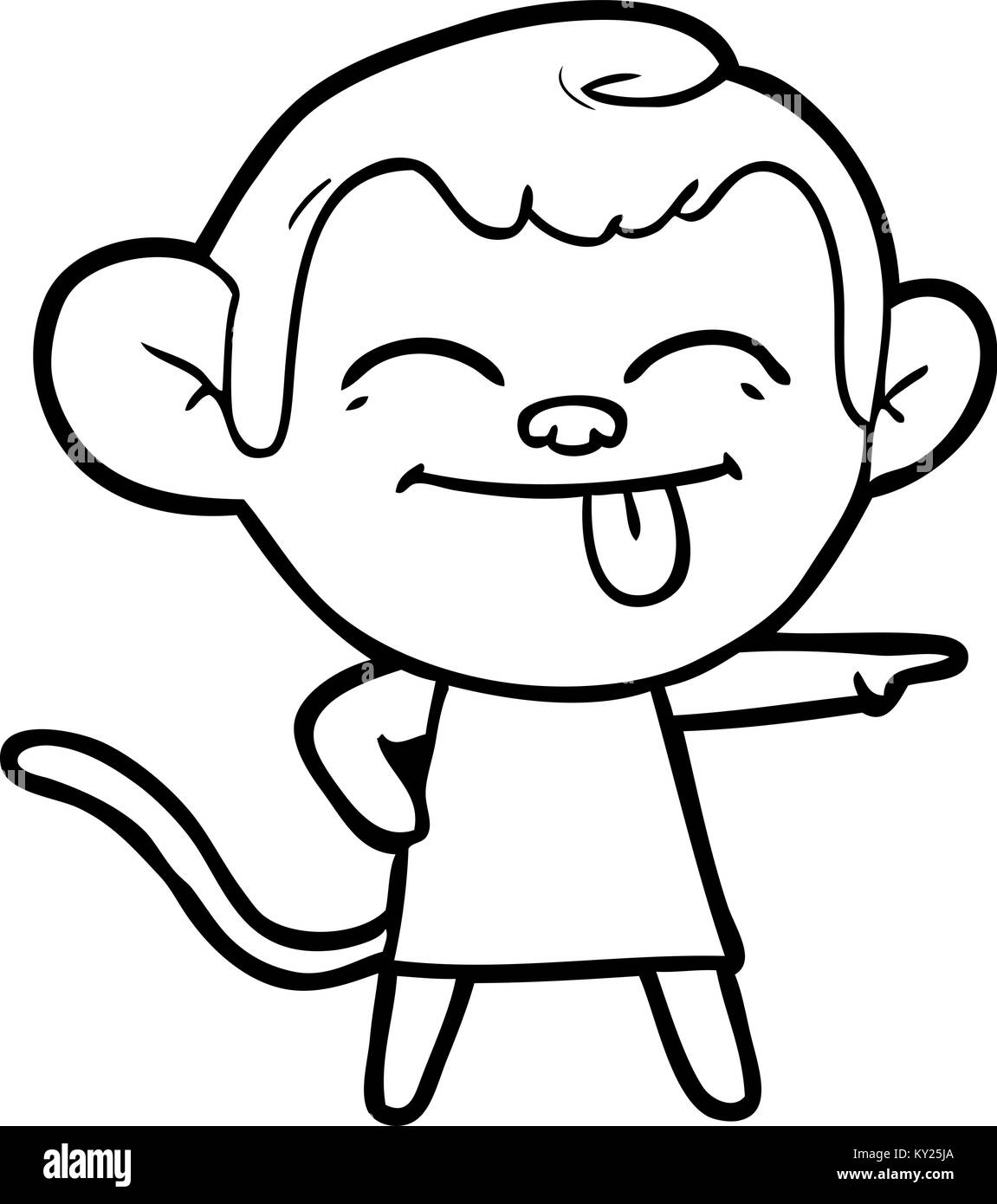 funny cartoon monkey pointing Stock Vector Image & Art - Alamy