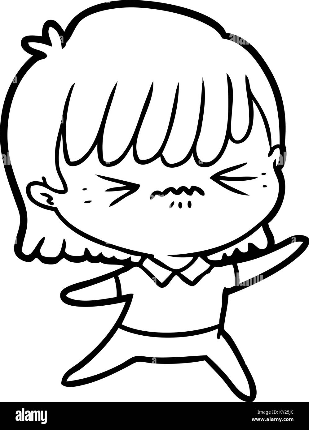 annoyed cartoon girl Stock Vector Image & Art - Alamy