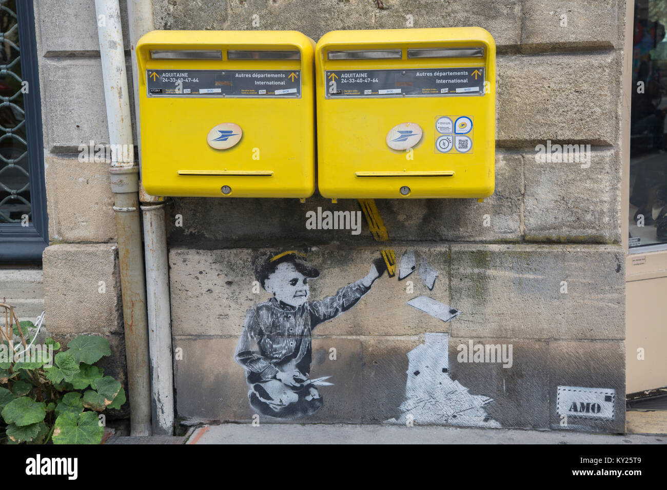 Post Box Graffiti, Bordeaux; France Stock Photo - Alamy